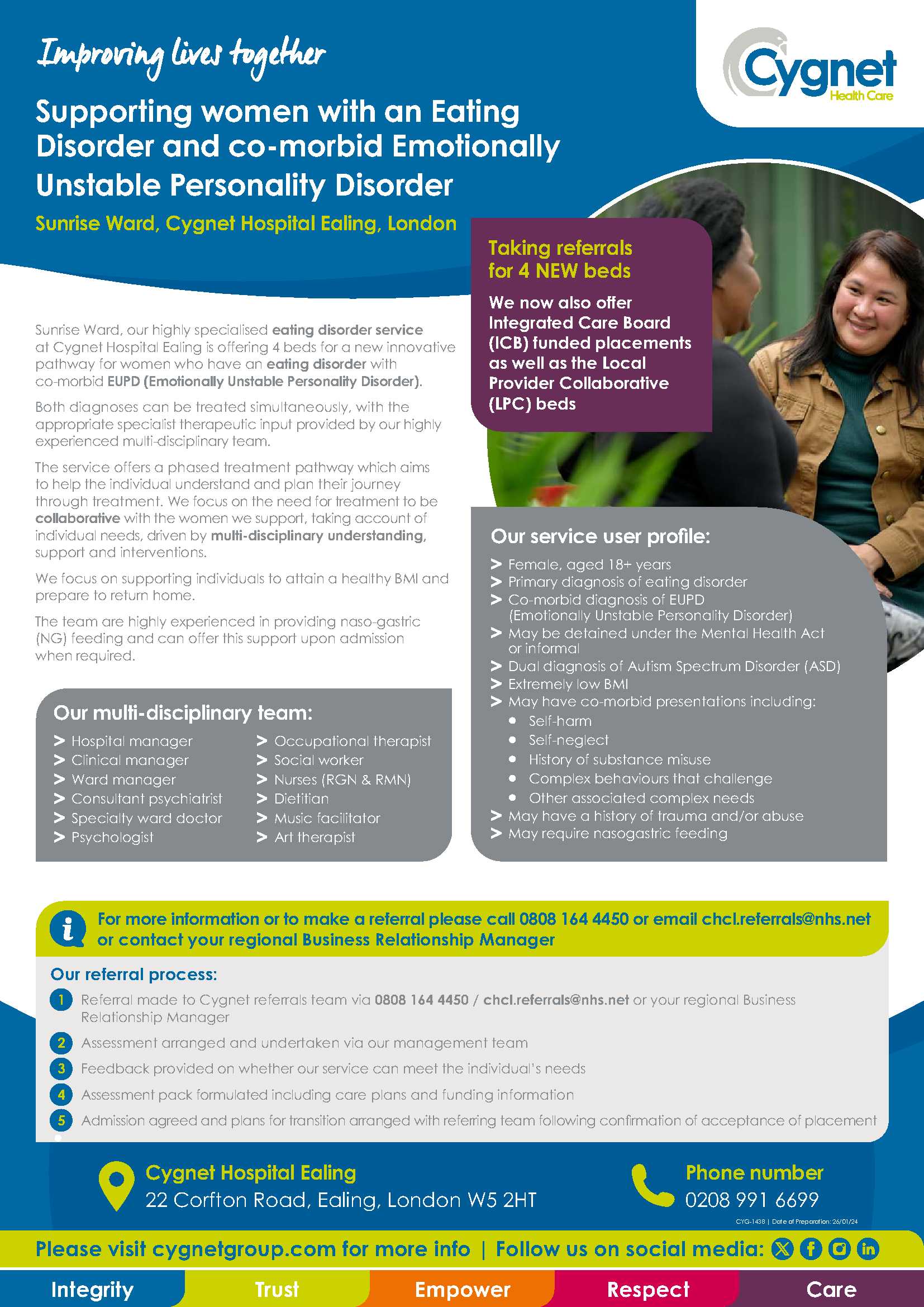 Sunrise Ward – Eating Disorders Unit - Cygnet Hospital Ealing